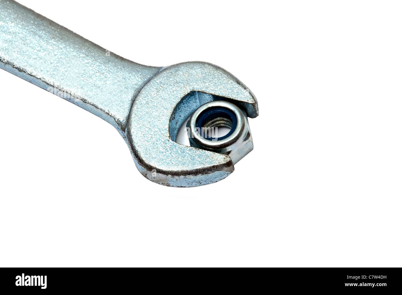 A wrench closeup isolated on white background Stock Photo - Alamy