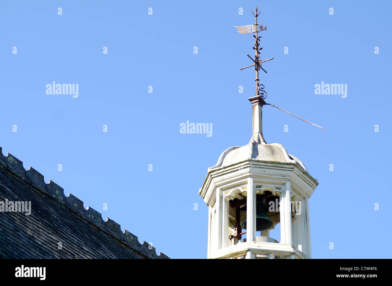 Bell tower on old school house Cornwall UK Stock Photo - Alamy