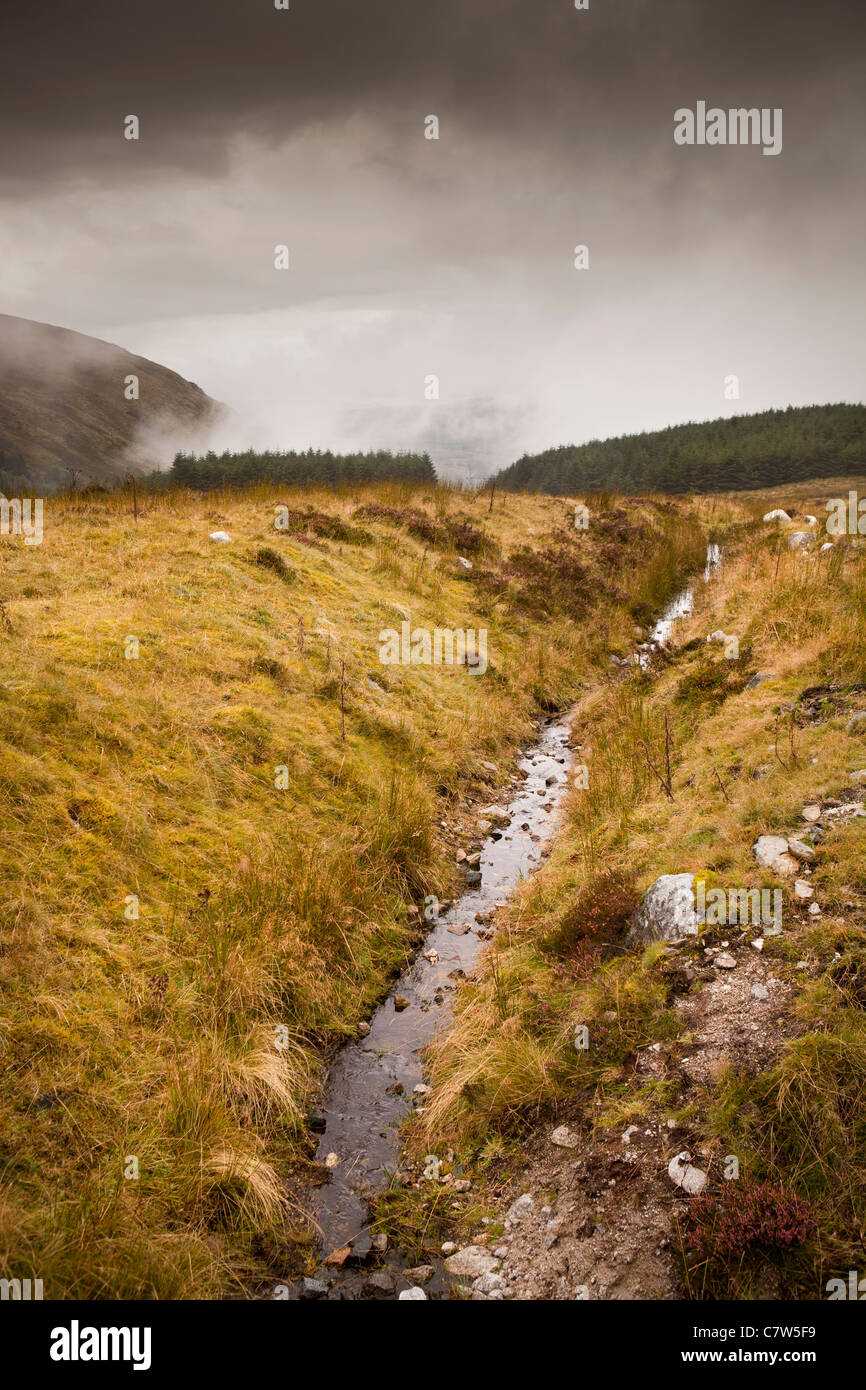 Ireland, Co Wicklow, Wicklow Gap, Avonmore River flowing from mountains ...