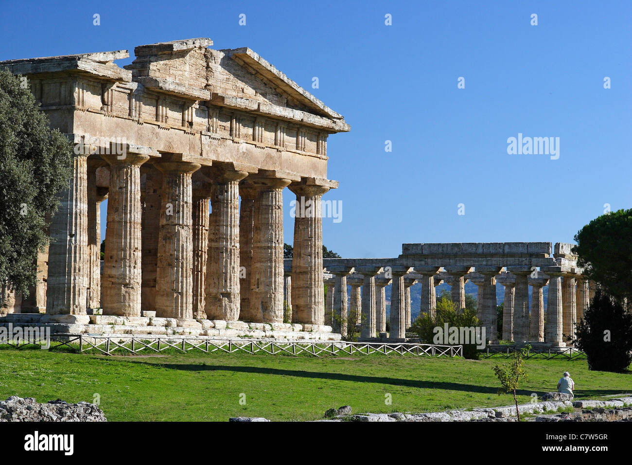 Italy, Campania, Paestum, Neptune temple Stock Photo - Alamy