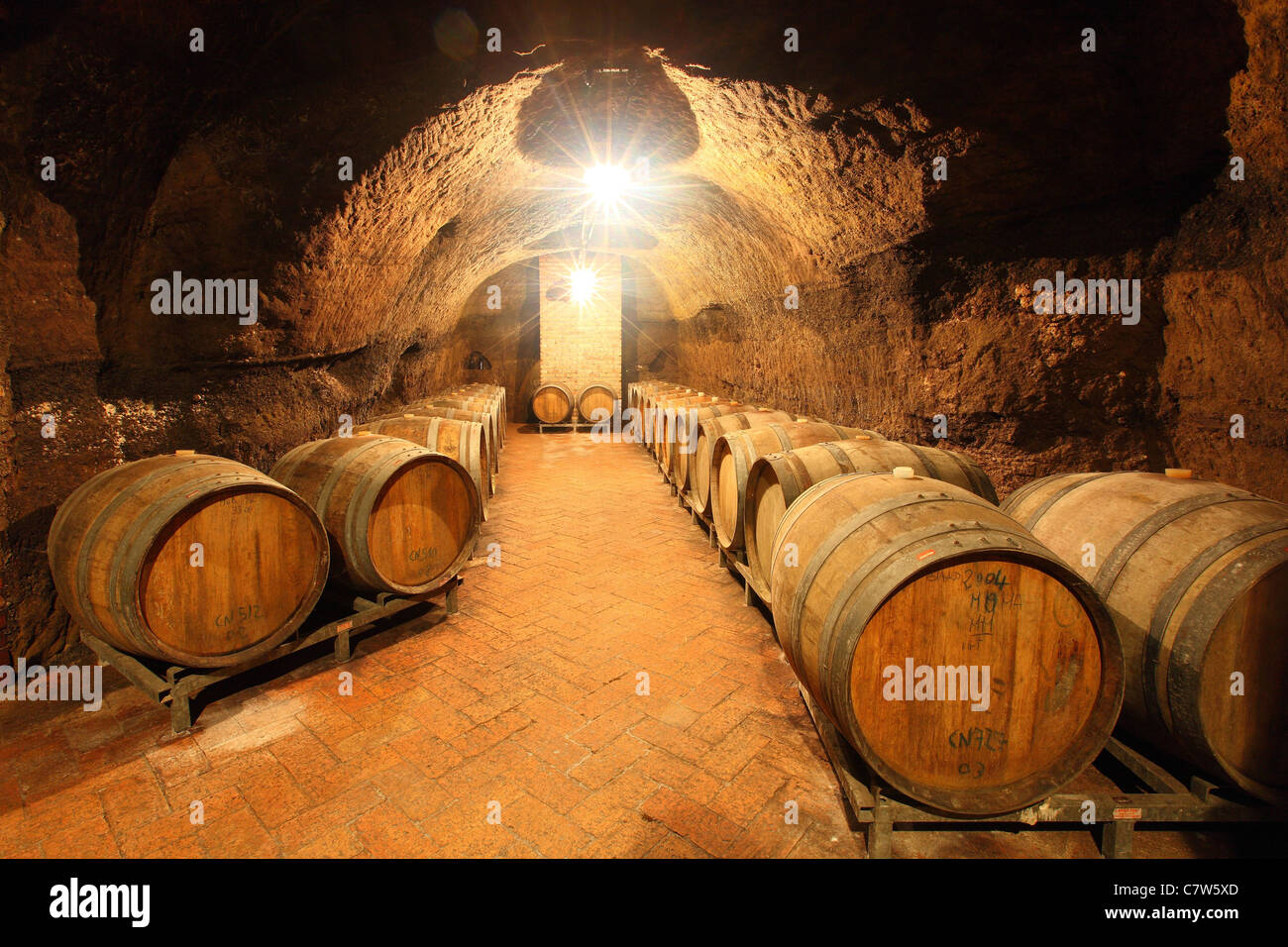 Italy, Basilicata, Rionero in Vulture, The Notaio wine cellar Stock ...