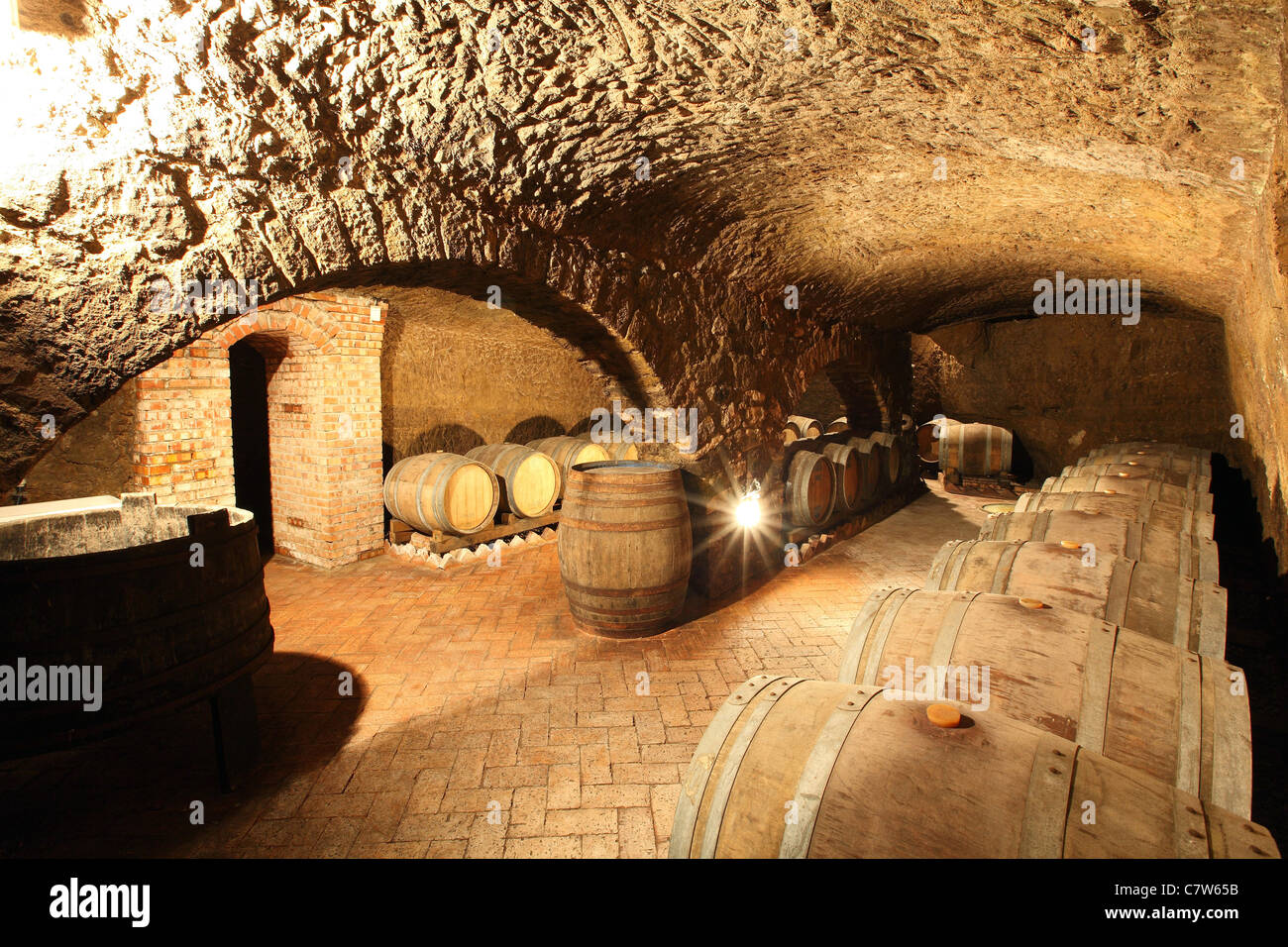 Italy, Basilicata, Rionero in Vulture, The Notaio wine cellar Stock ...