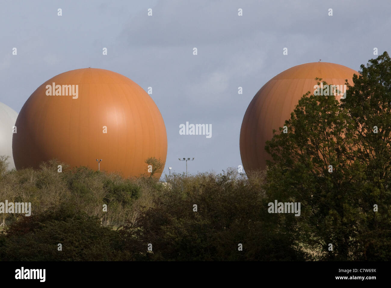 RAF Croughton Geodesic domes over radar scanners Landscape Stock Photo ...