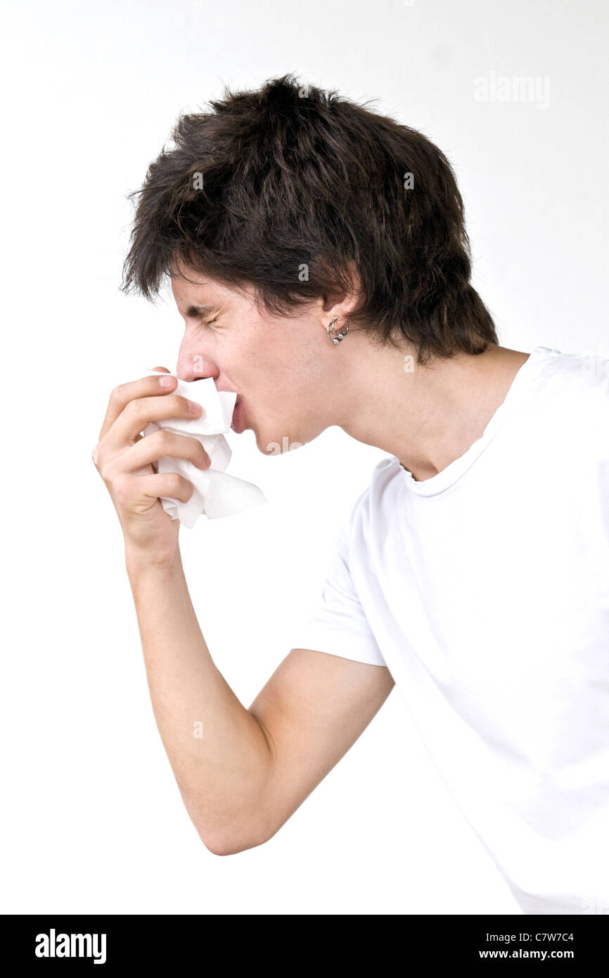 Boy sneezing hi-res stock photography and images - Alamy