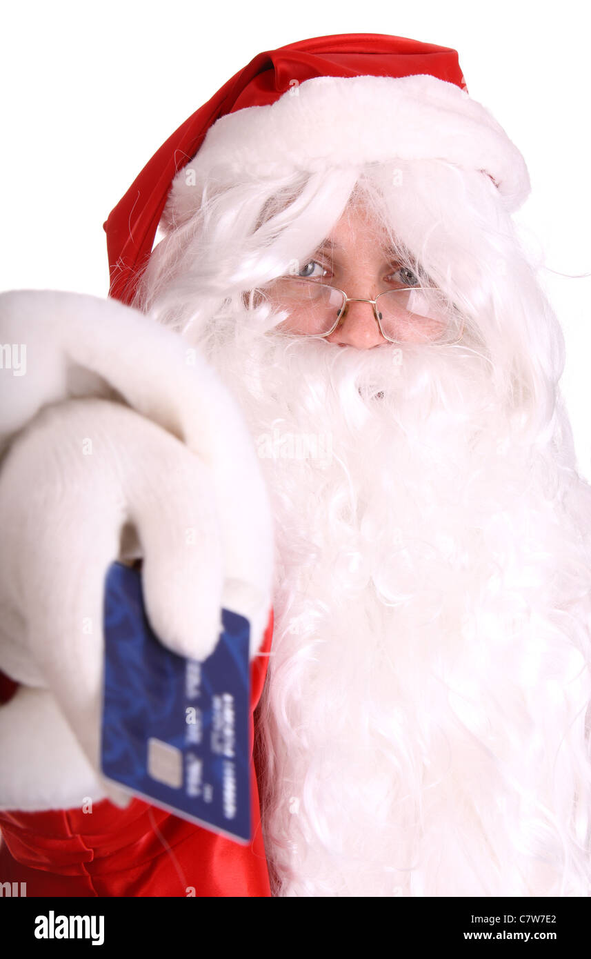 Santa Claus and plastic credit cart Stock Photo - Alamy