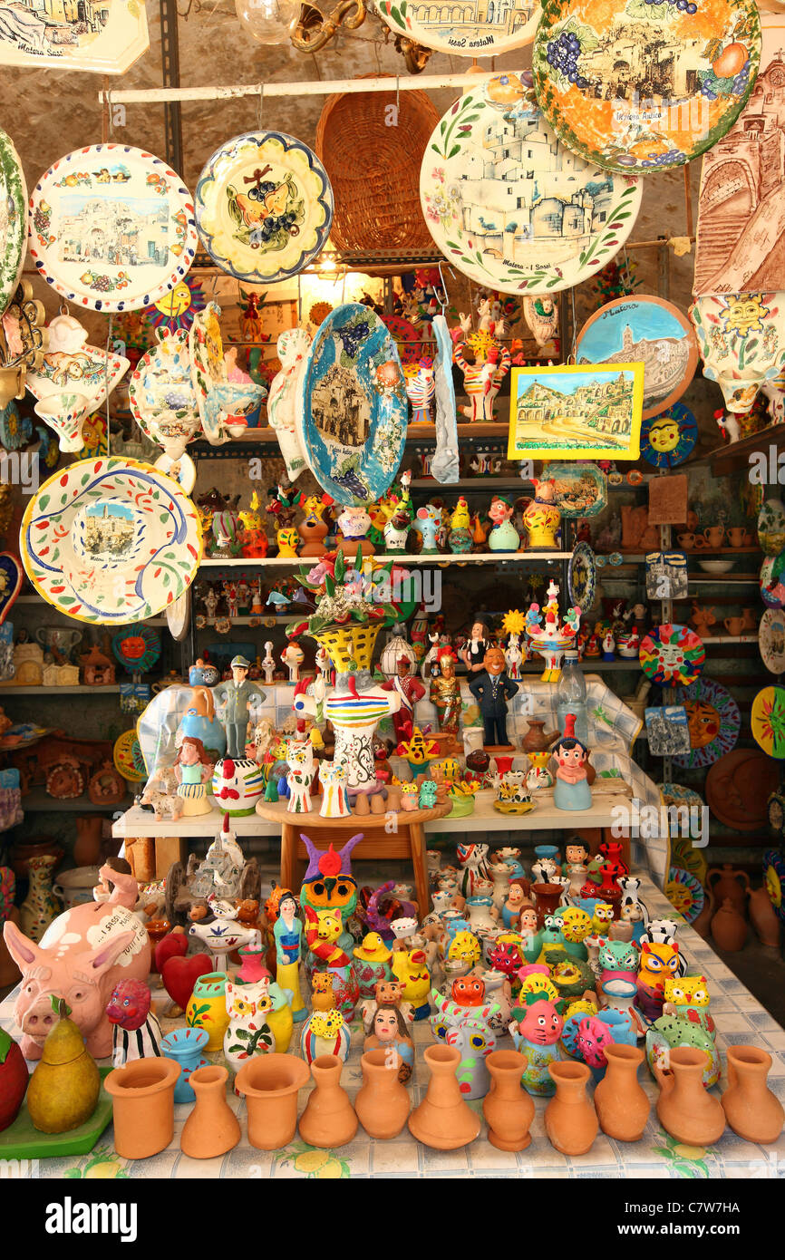 Italy, Basilicata, Matera, terracotta handicraft shop Stock Photo - Alamy