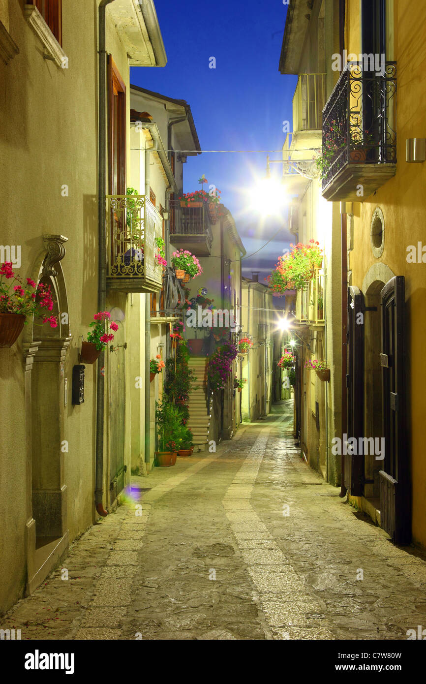 Italy, Campania, Taurasi, town centre at dusk Stock Photo - Alamy