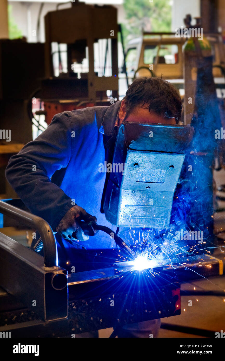 Manual worker soldering metal hi-res stock photography and images - Alamy