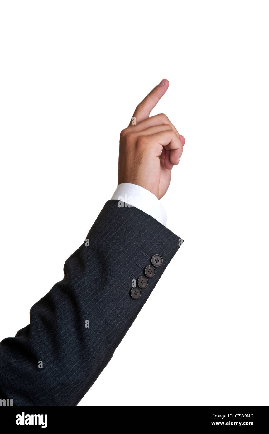 Businessman harm isolated in white Stock Photo - Alamy