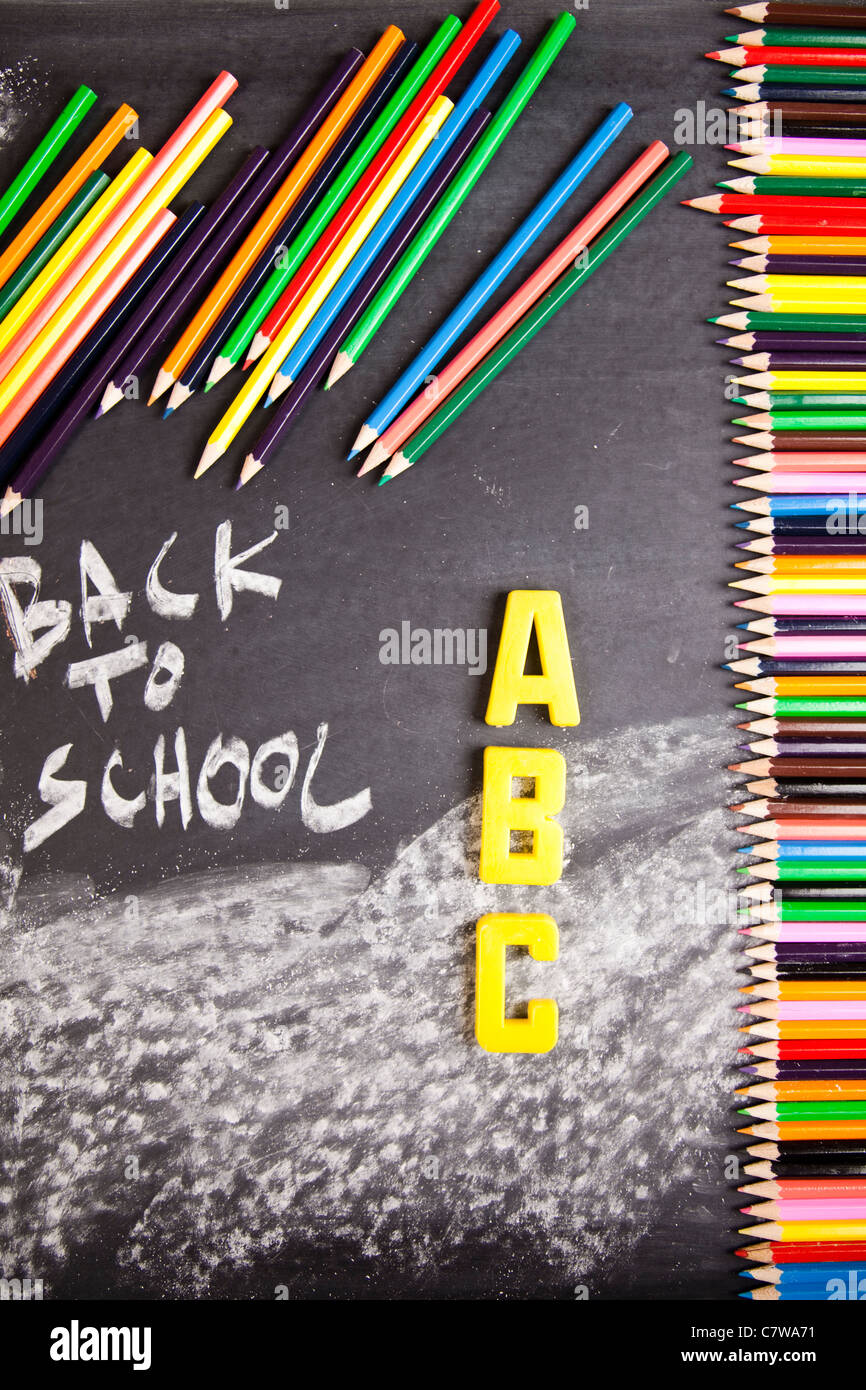 Learning at school - blackboard, chalk Stock Photo - Alamy