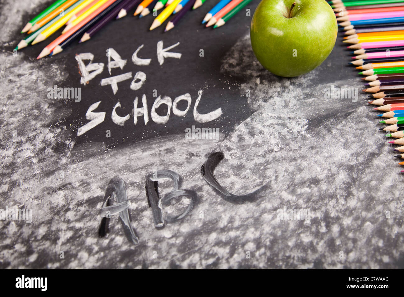 Learning at school - blackboard, chalk Stock Photo - Alamy