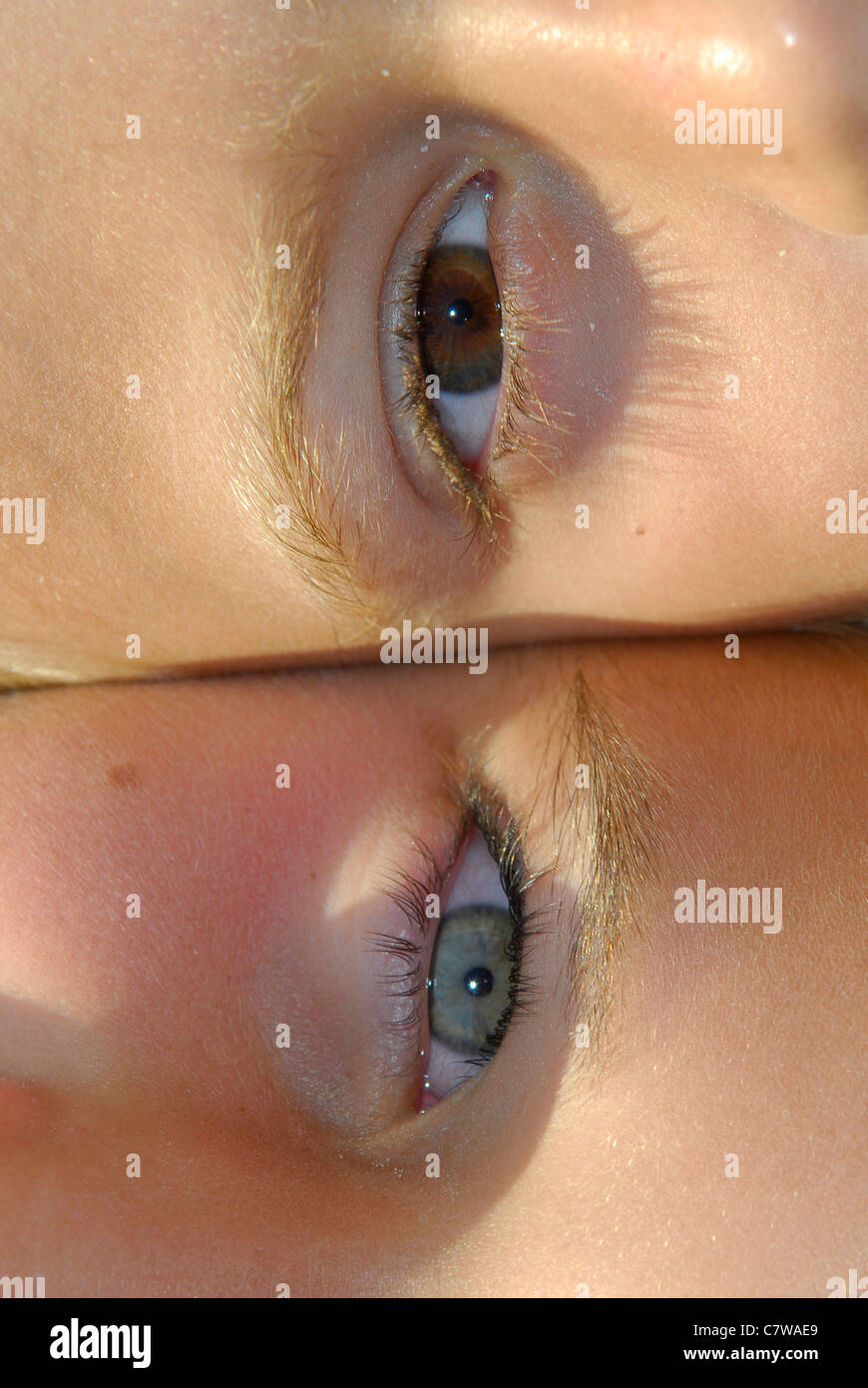 Eyes of two young girls Stock Photo - Alamy