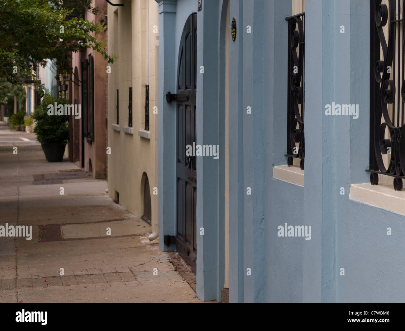 Colorful Georgian Row Houses on Rainbow Row in Charleston, South ...