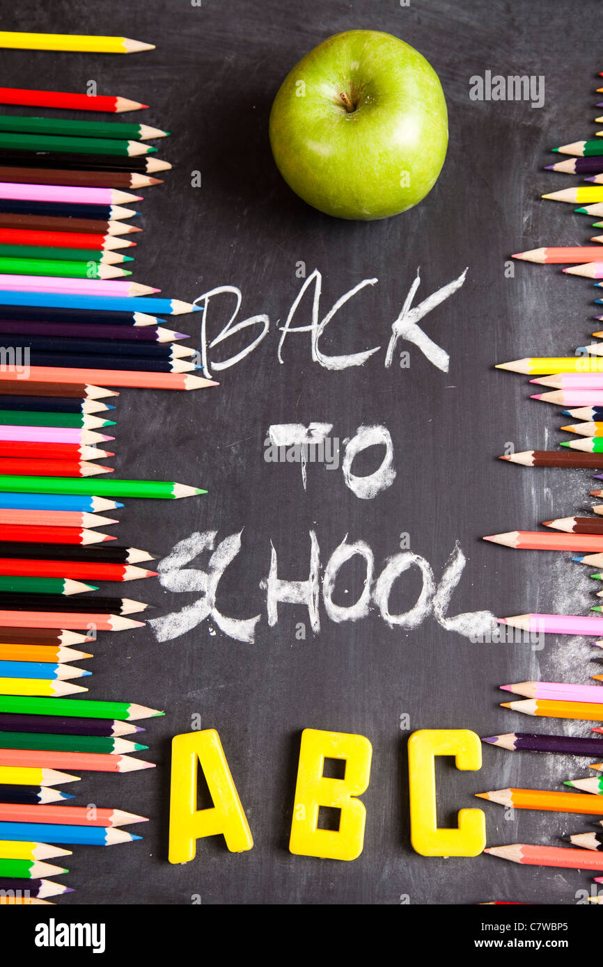 Learning at school - blackboard, chalk Stock Photo - Alamy