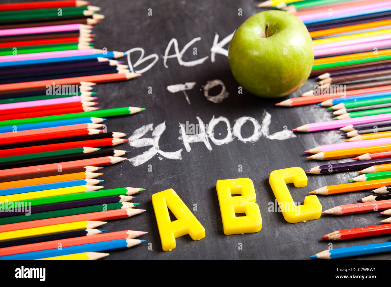 Learning at school - blackboard, chalk Stock Photo - Alamy