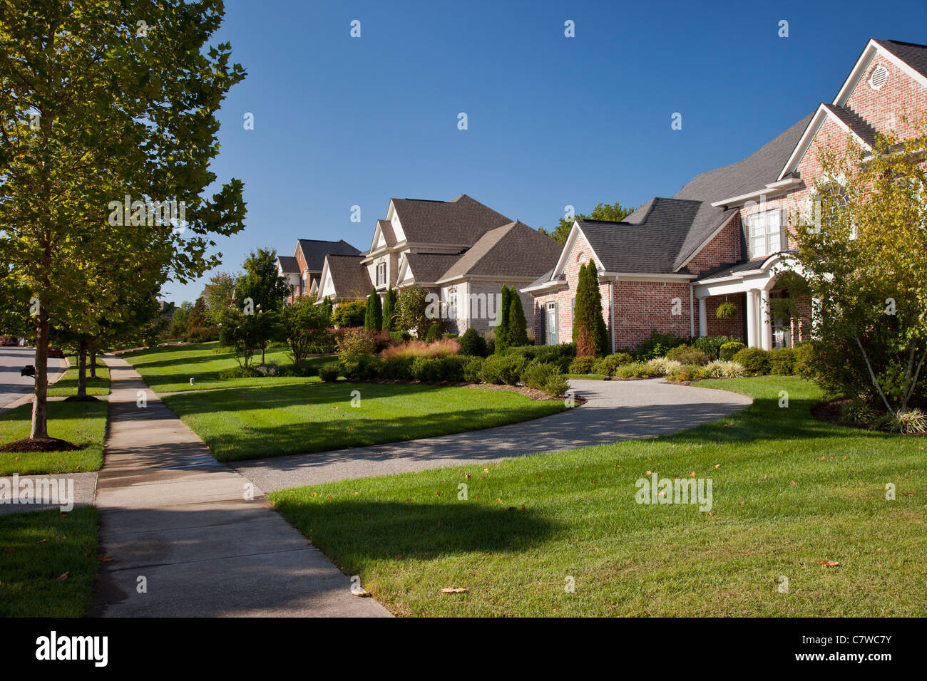 Typical homes in a nice subdivision near Nashville Tennessee USA Stock ...