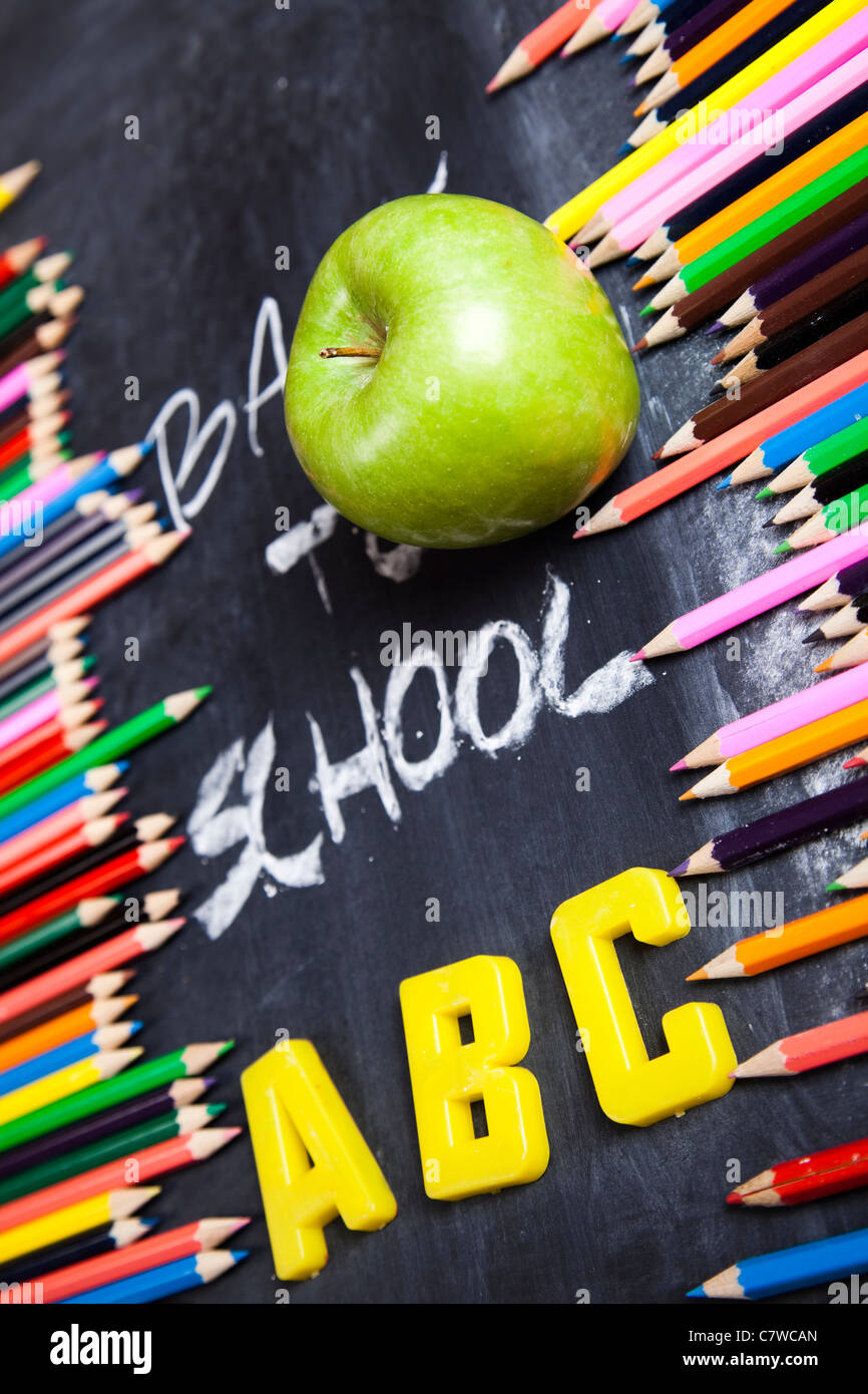 Learning at school - blackboard, chalk Stock Photo - Alamy