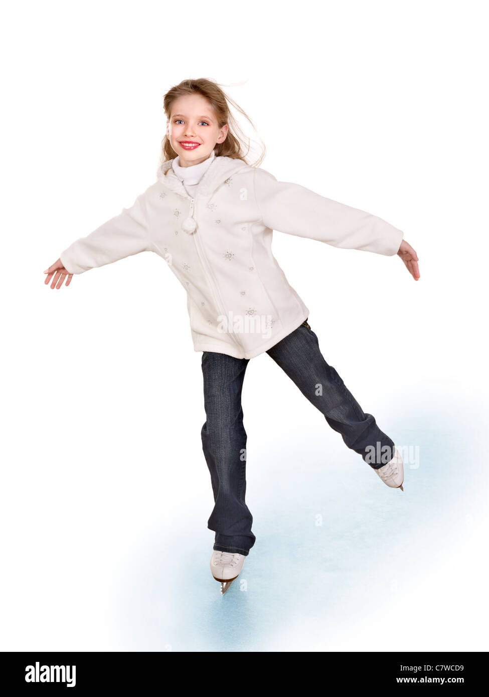 Child holding figure skates. Winter sport Stock Photo - Alamy