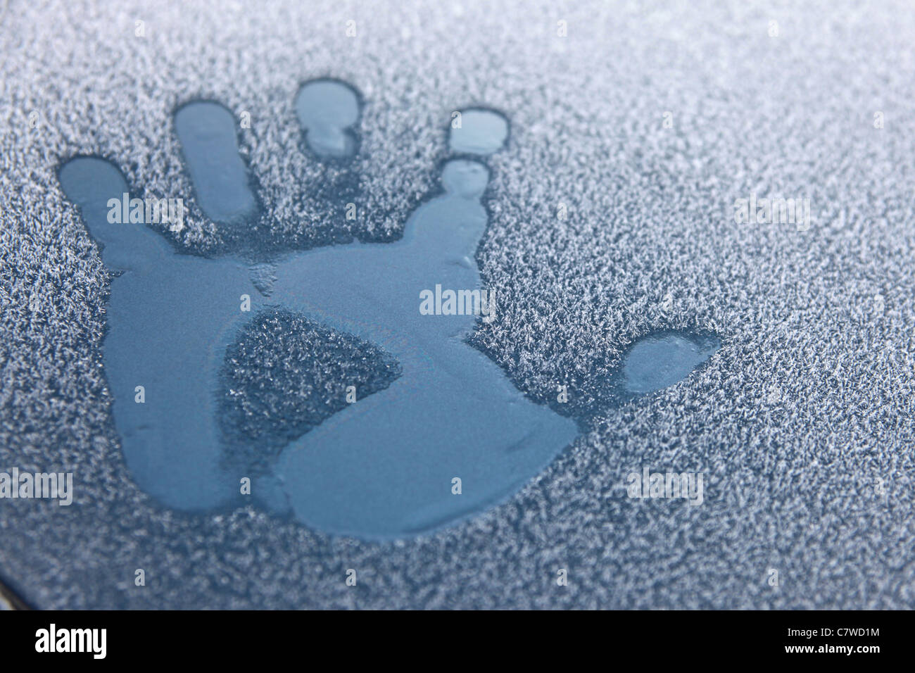 A abstract hand print in frost Stock Photo - Alamy