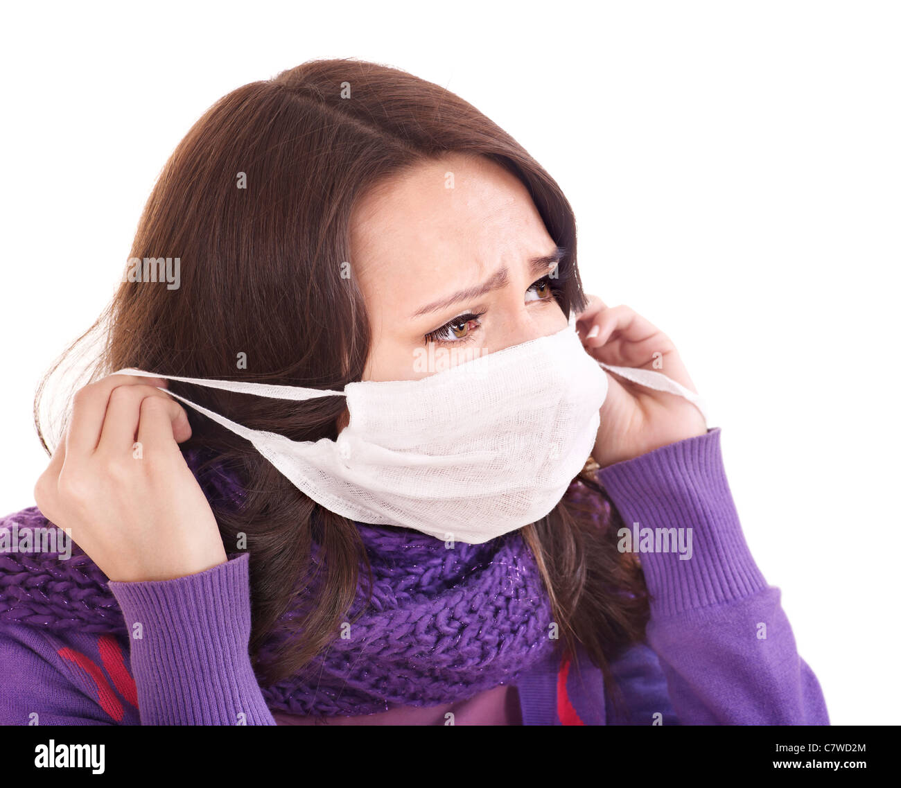 Sick woman in medical mask Stock Photo - Alamy