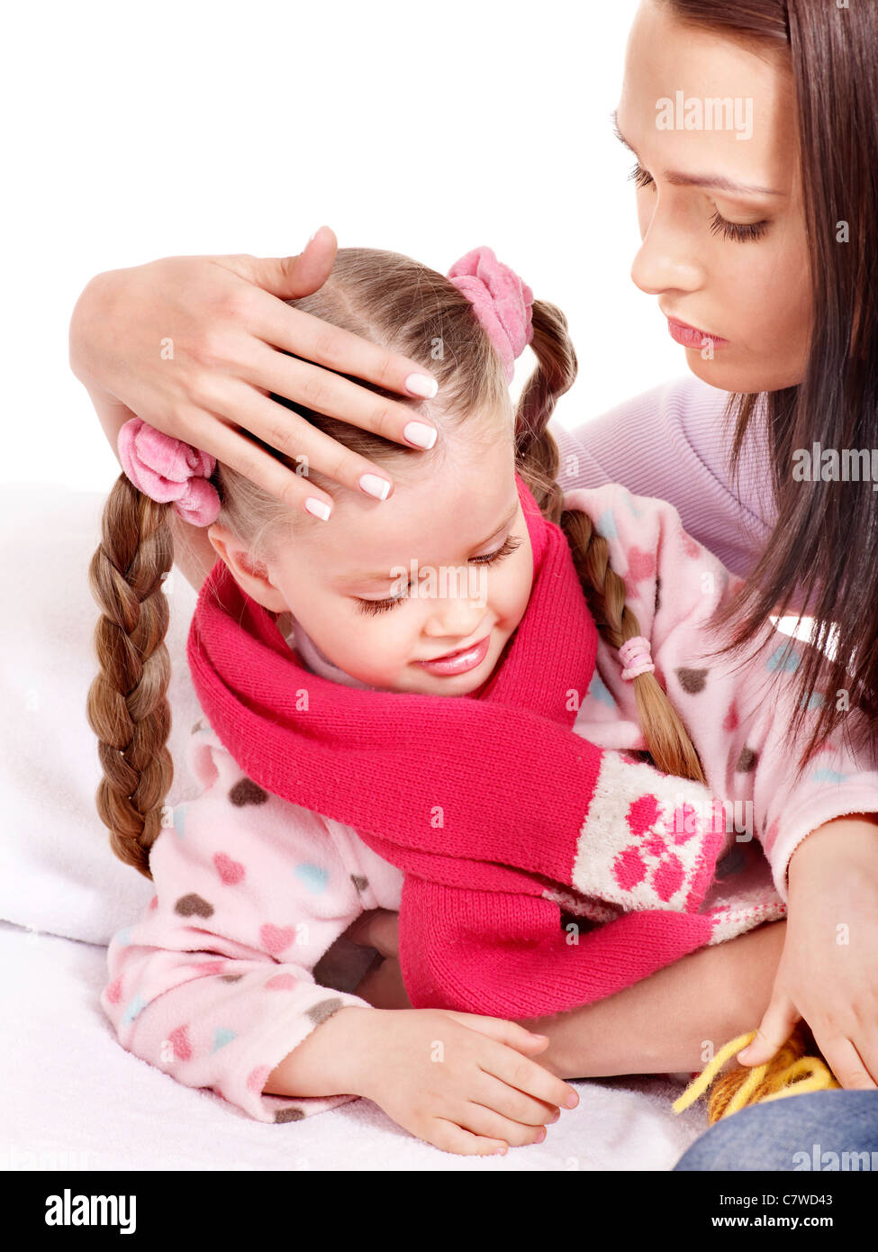Doctor checking temperature of child Stock Photo - Alamy