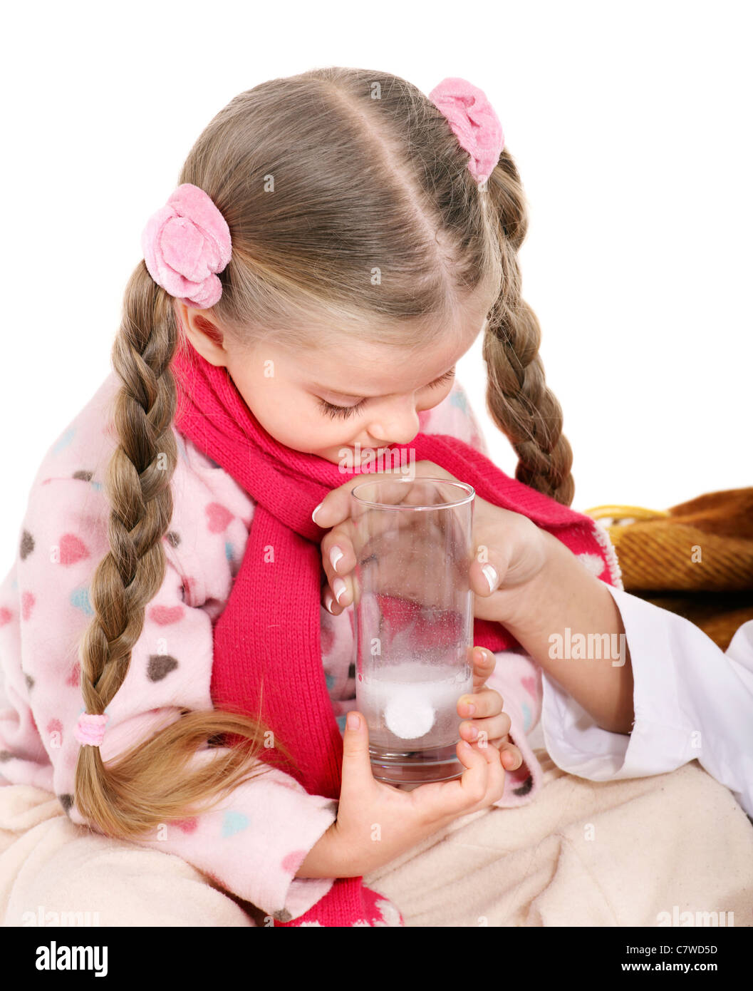 Sick child take medicine with doctor Stock Photo - Alamy