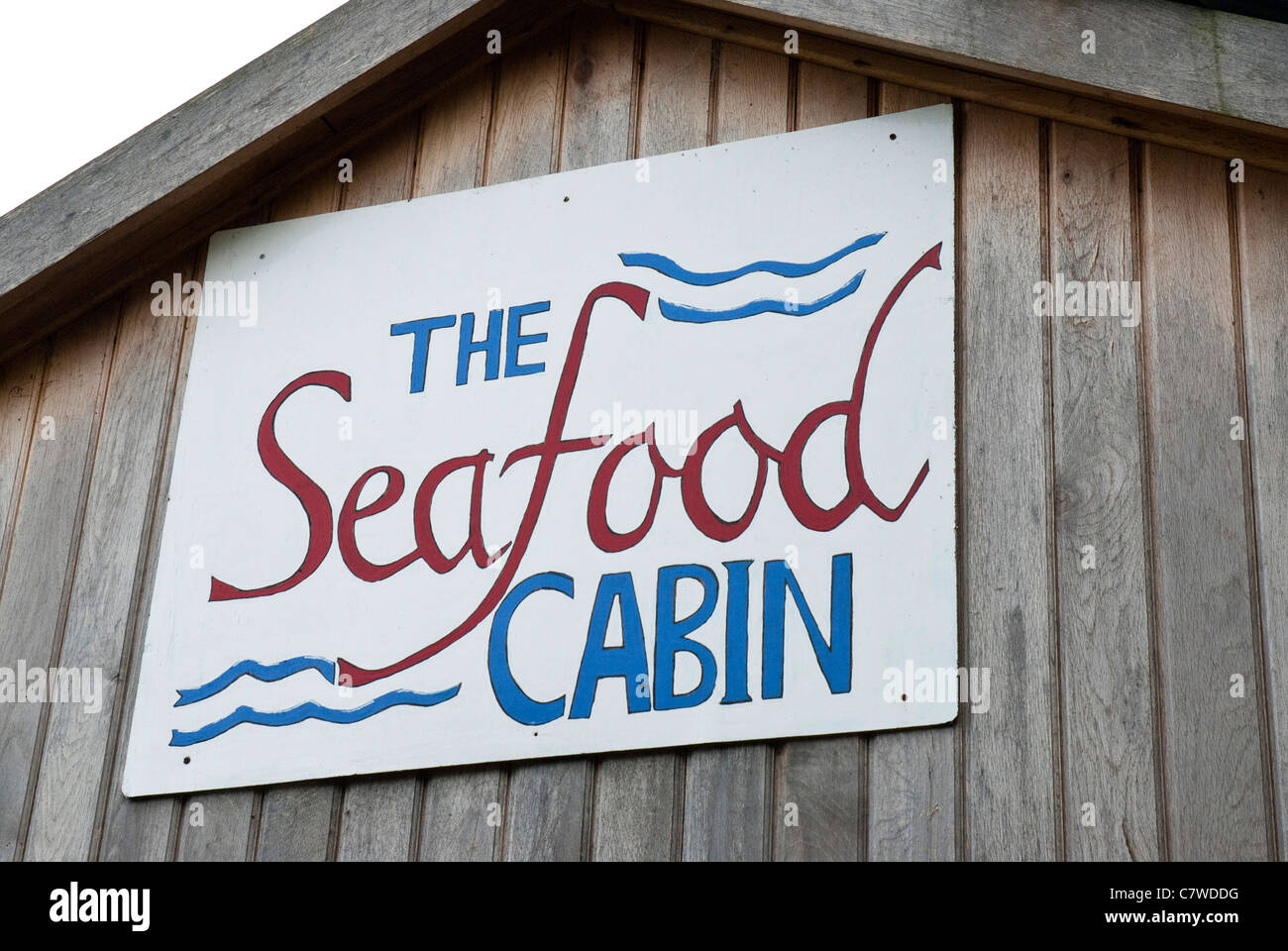 Seafood Cabin Sign Stock Photo - Alamy