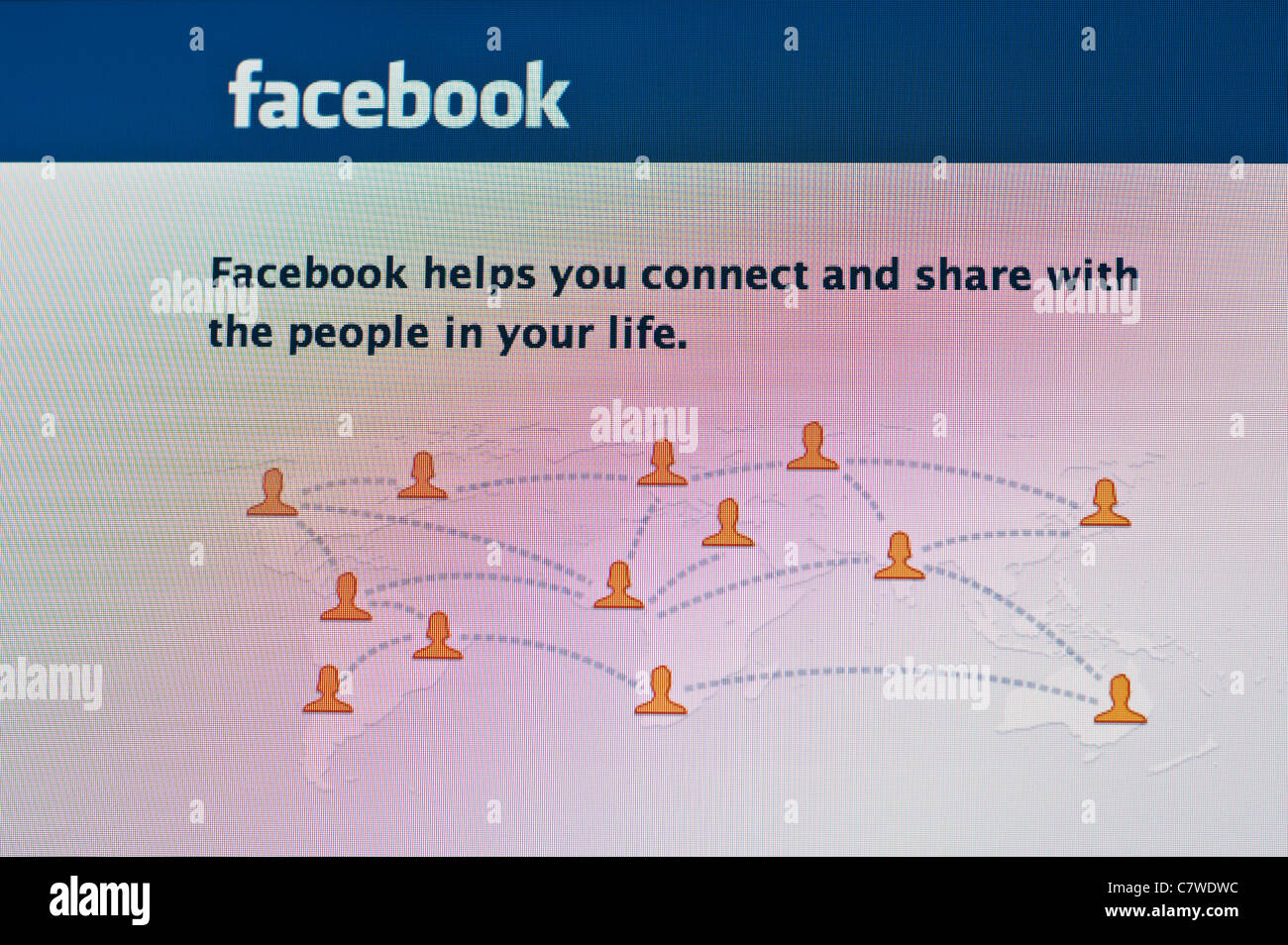 Computer screen with Facebook Stock Photo - Alamy