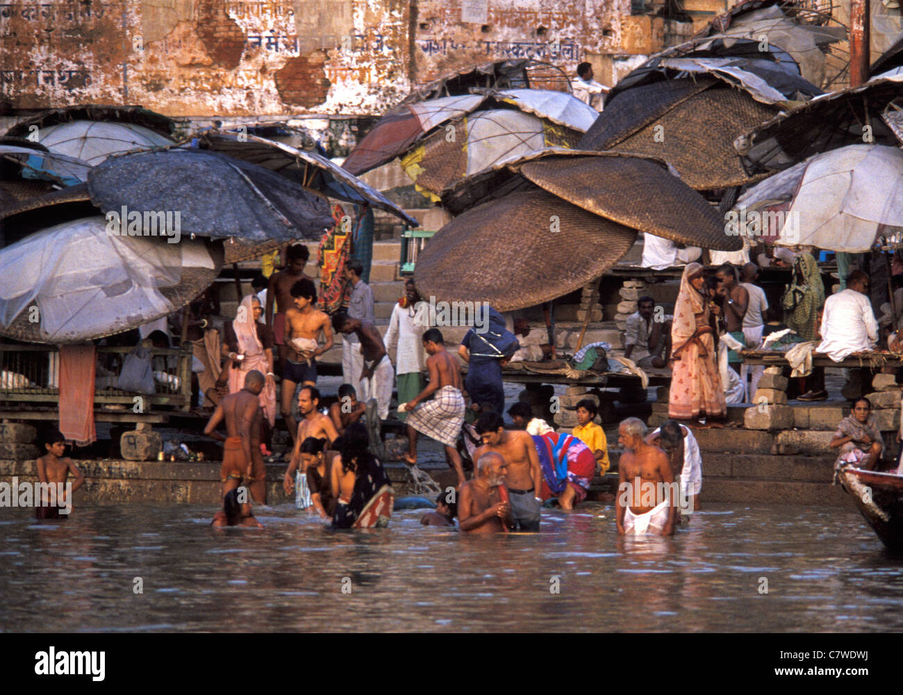 Ganges River, Varanasi, India, morning ablutions Stock Photo - Alamy