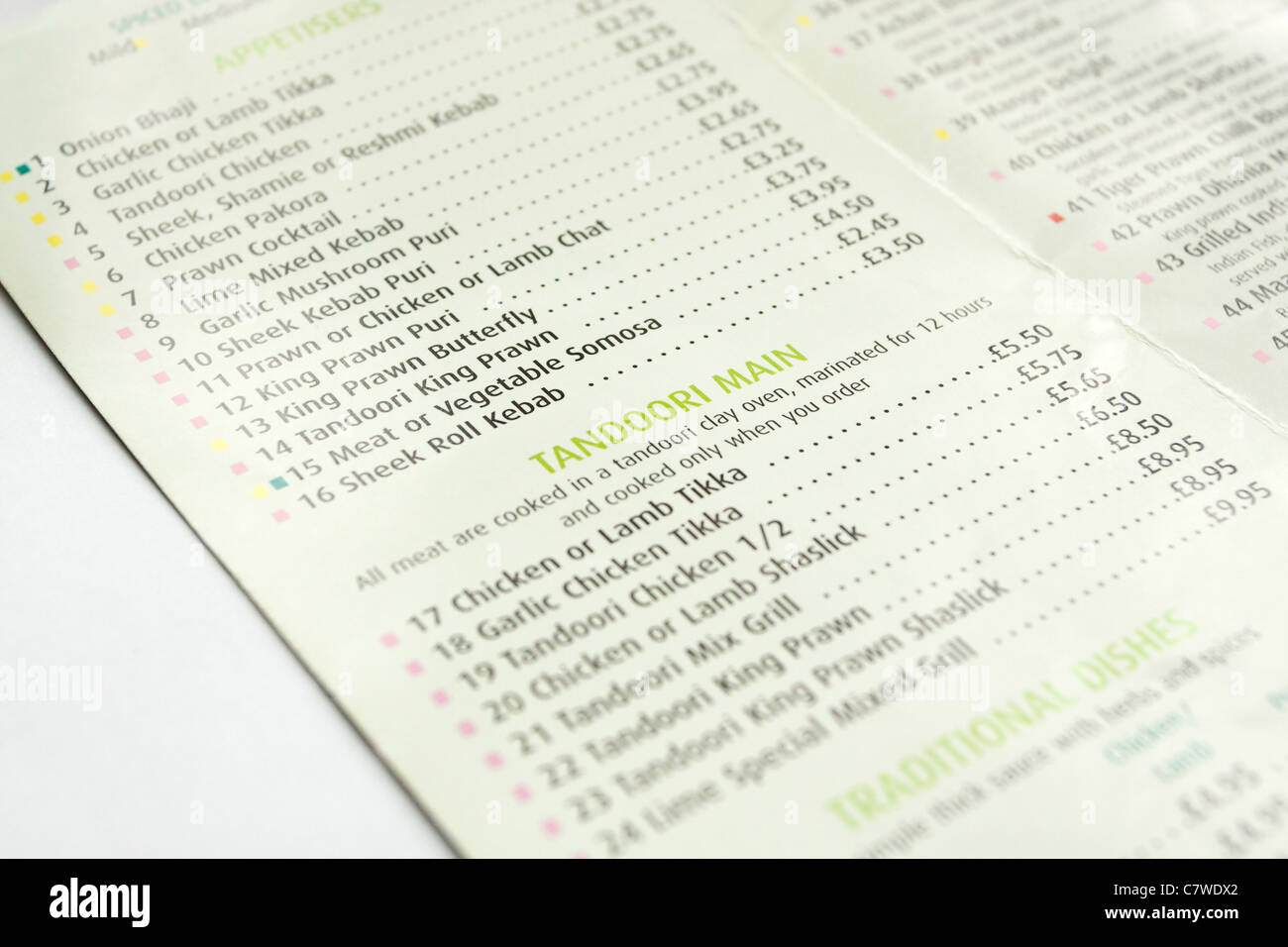 Indian Menu High Resolution Stock Photography and Images - Alamy