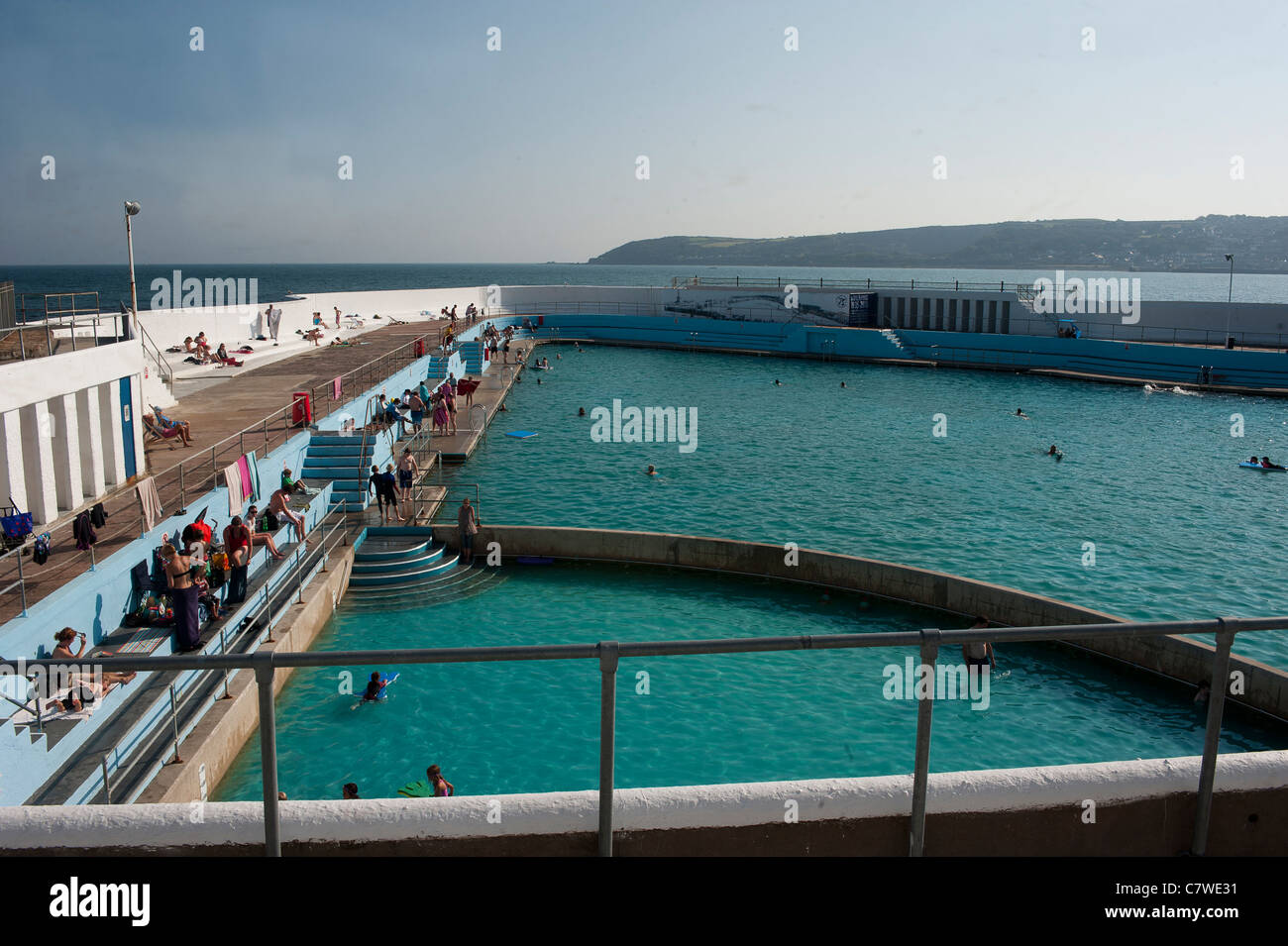 The Jubilee open air swimming pool at Penzance in Cornwall Stock Photo ...