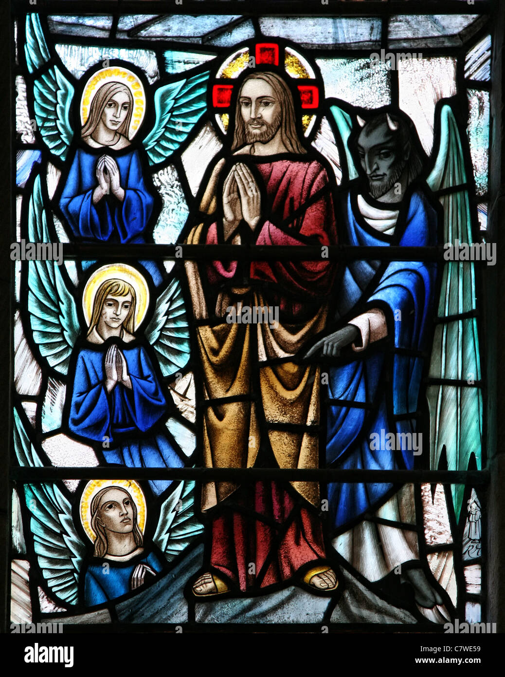 Devil in stained glass hi-res stock photography and images - Alamy