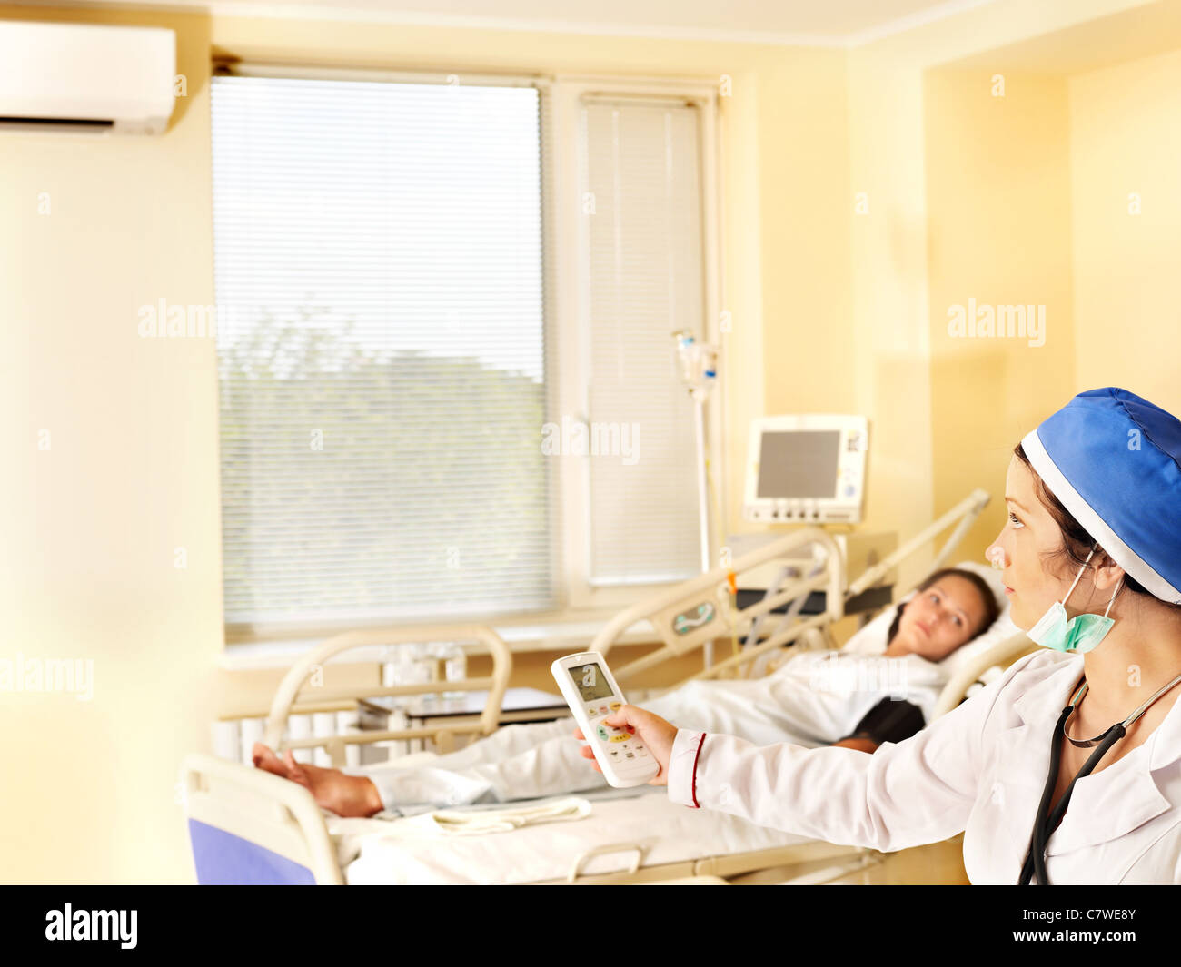 Sick patient on gurney in hospital ward Stock Photo - Alamy