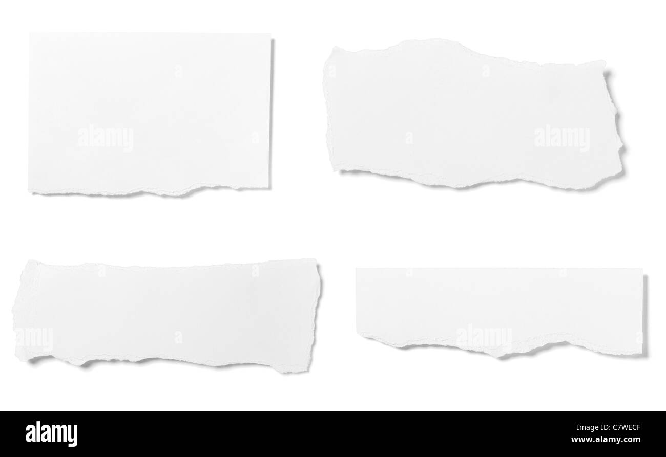 pieces of ripped note paper Stock Photo - Alamy