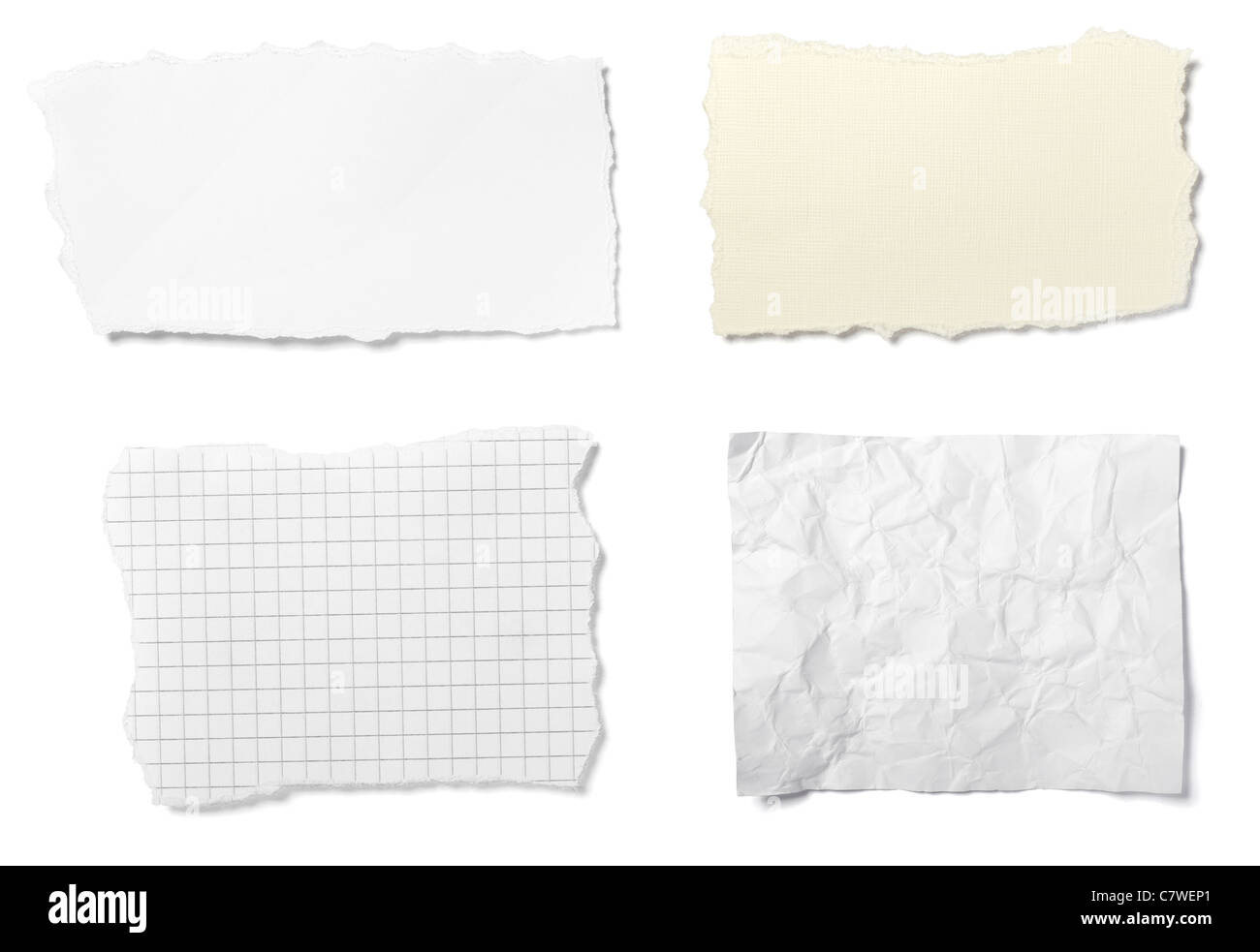 collection of various ripped pieces of paper Stock Photo - Alamy