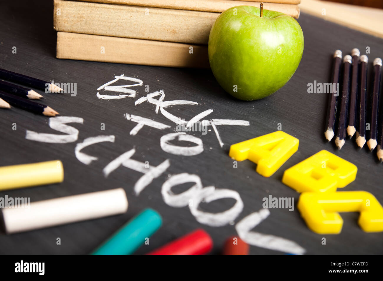 Learning at school - blackboard, chalk Stock Photo - Alamy