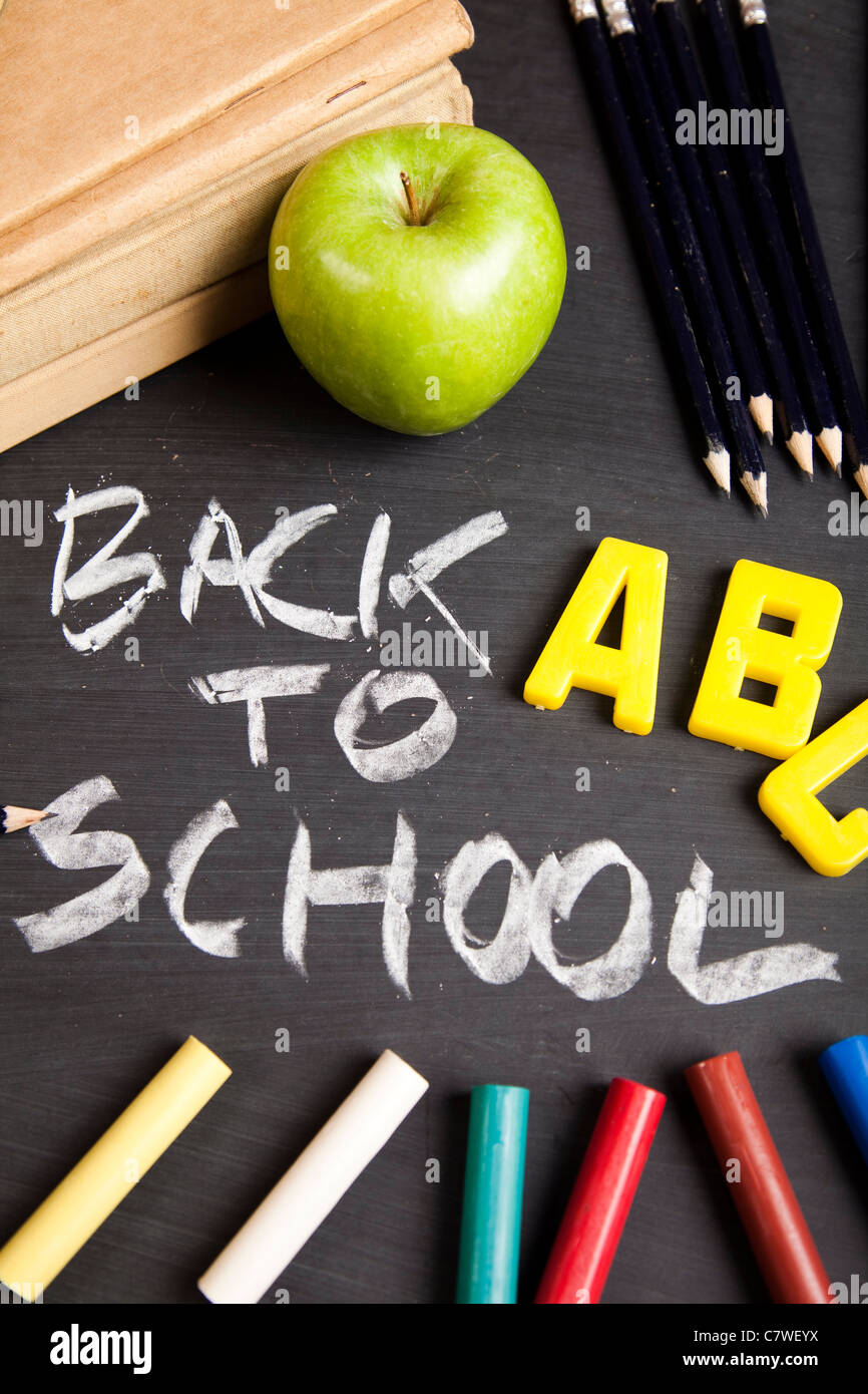Learning at school - blackboard, chalk Stock Photo - Alamy
