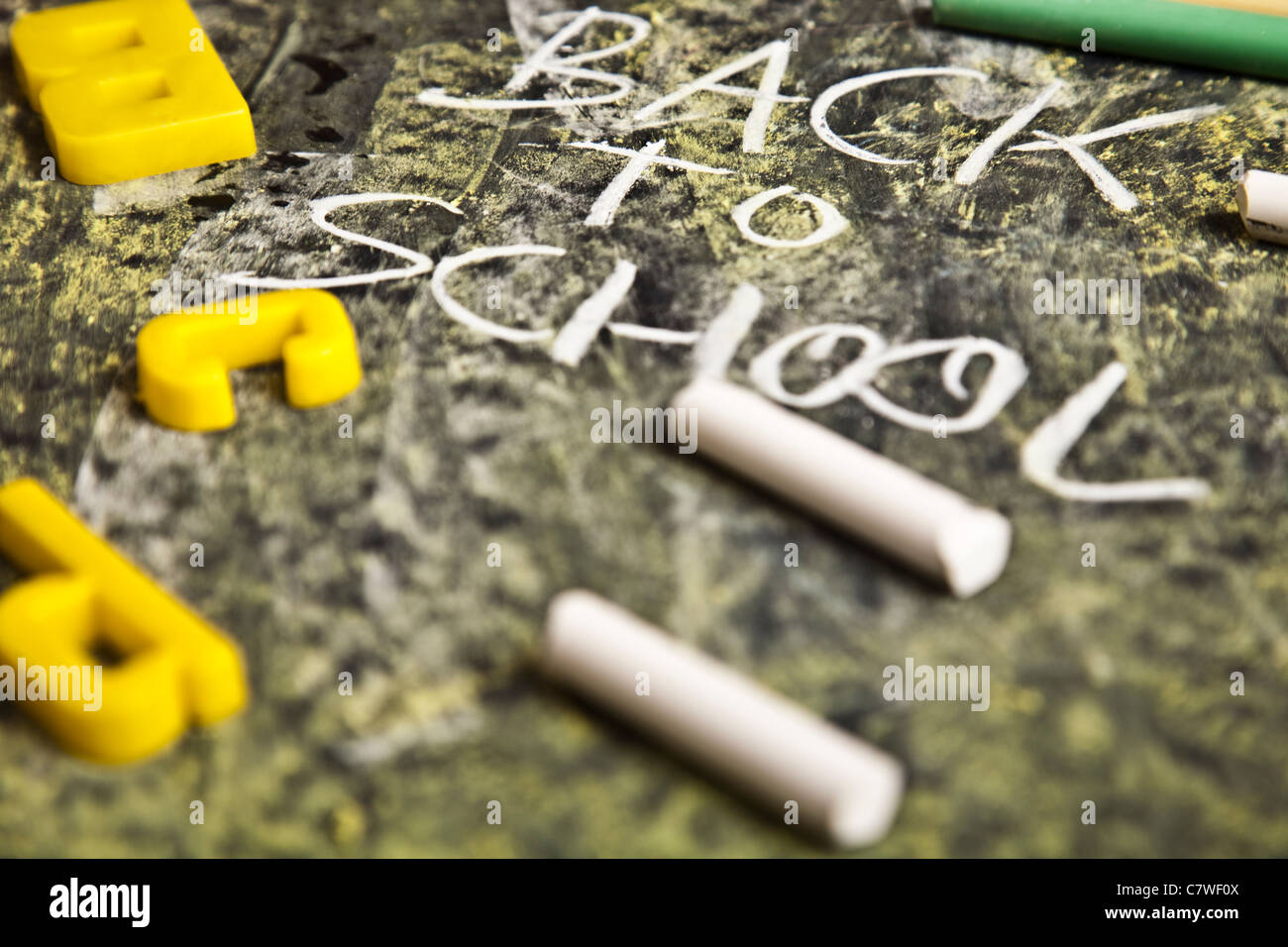 Back to school - inscription on blackboard Stock Photo - Alamy