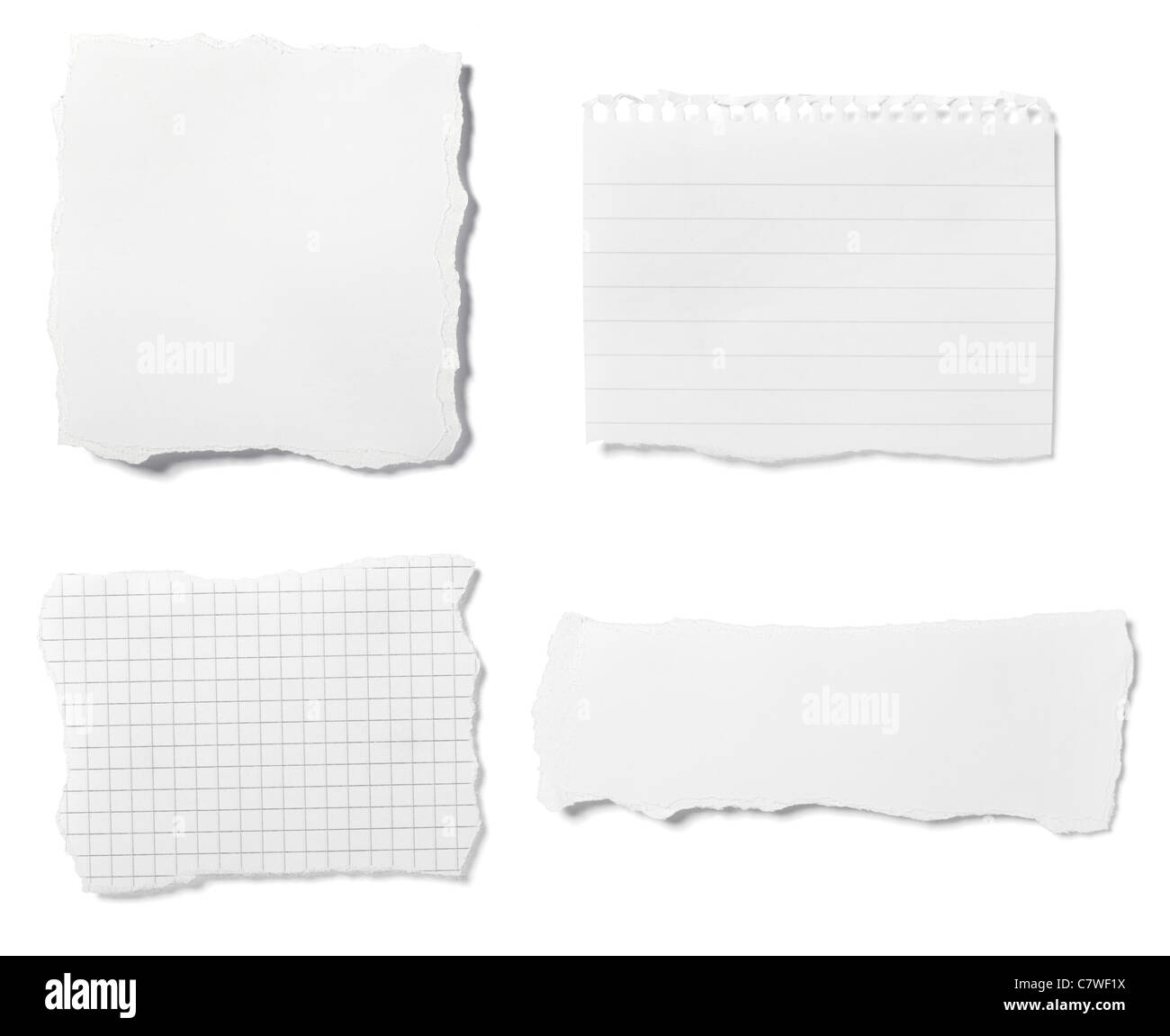 collection of various ripped pieces of paper Stock Photo - Alamy
