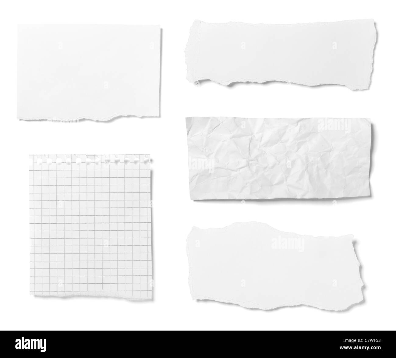 collection of various ripped pieces of paper Stock Photo - Alamy