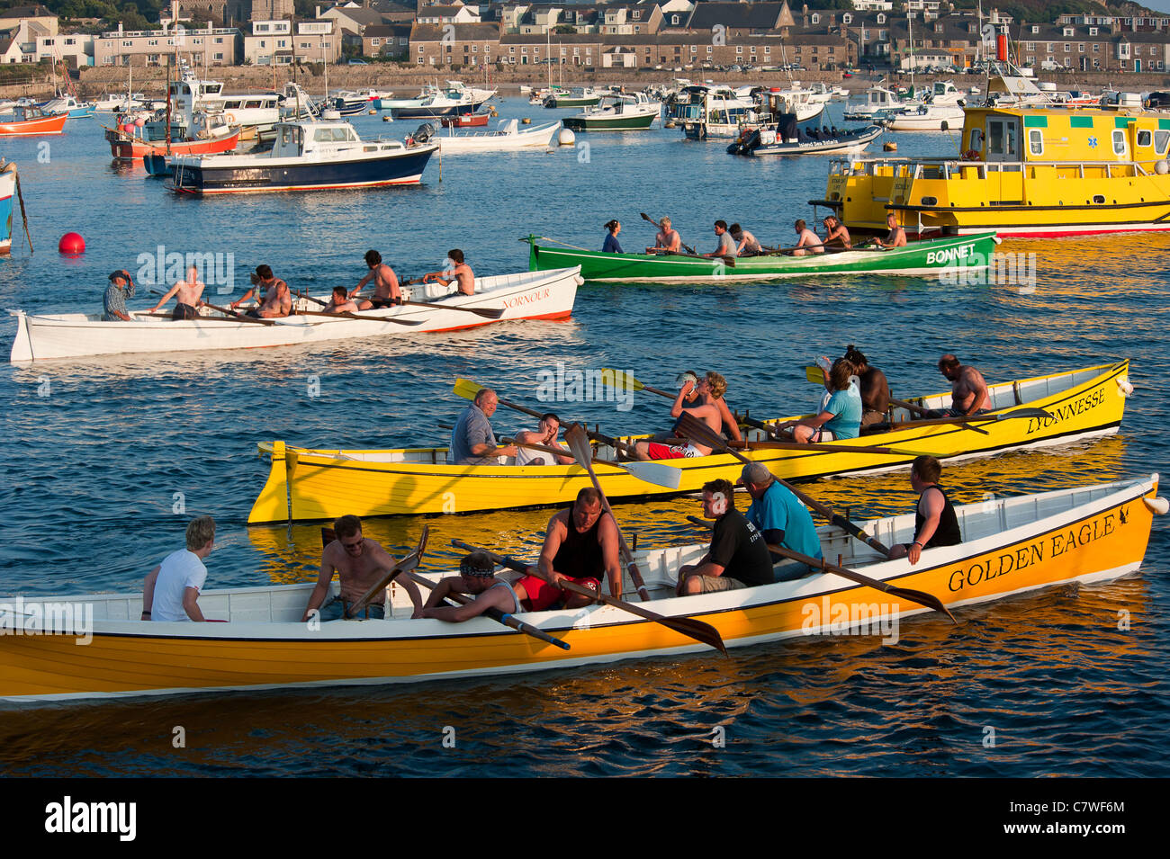 Gig racing of St Mary's Island in the Isle of Scilly, of the South West ...