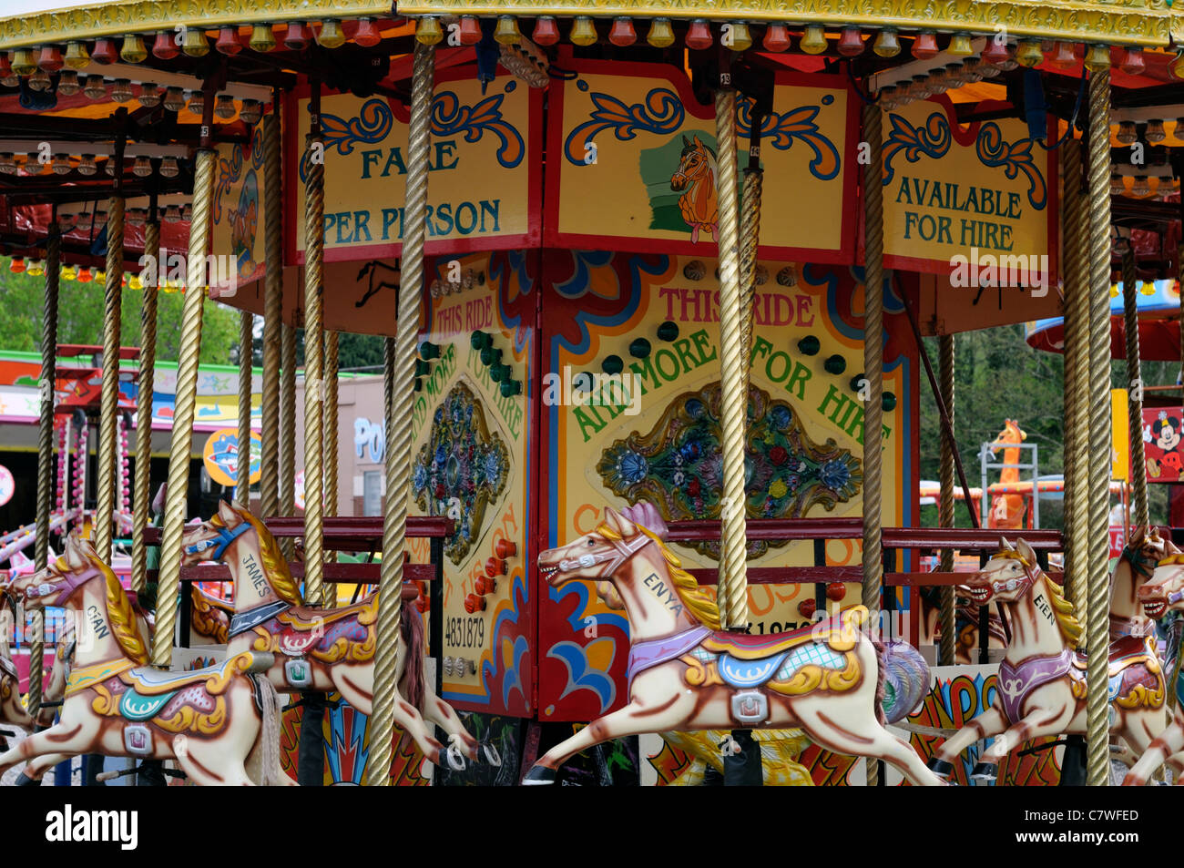 fairground carousel amusement arcade merry-go-round ride rotating ...