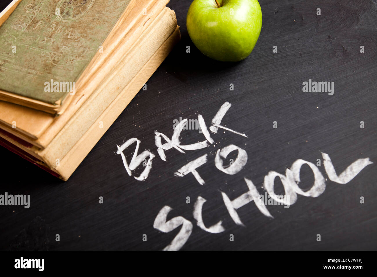 Back to school - inscription on blackboard Stock Photo - Alamy