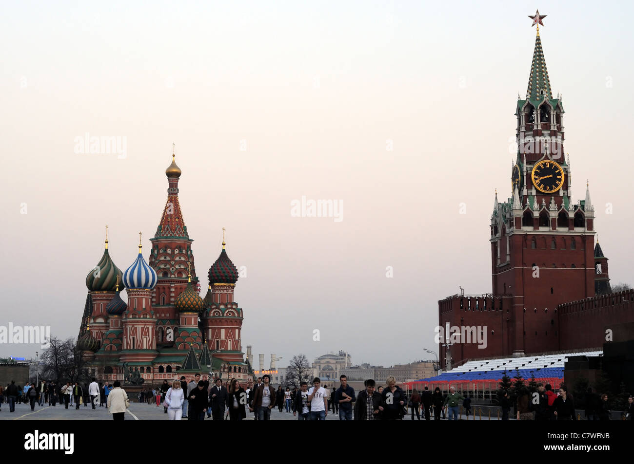 St basils cathedral Saviour Tower the kremlin red square moscow russia ...