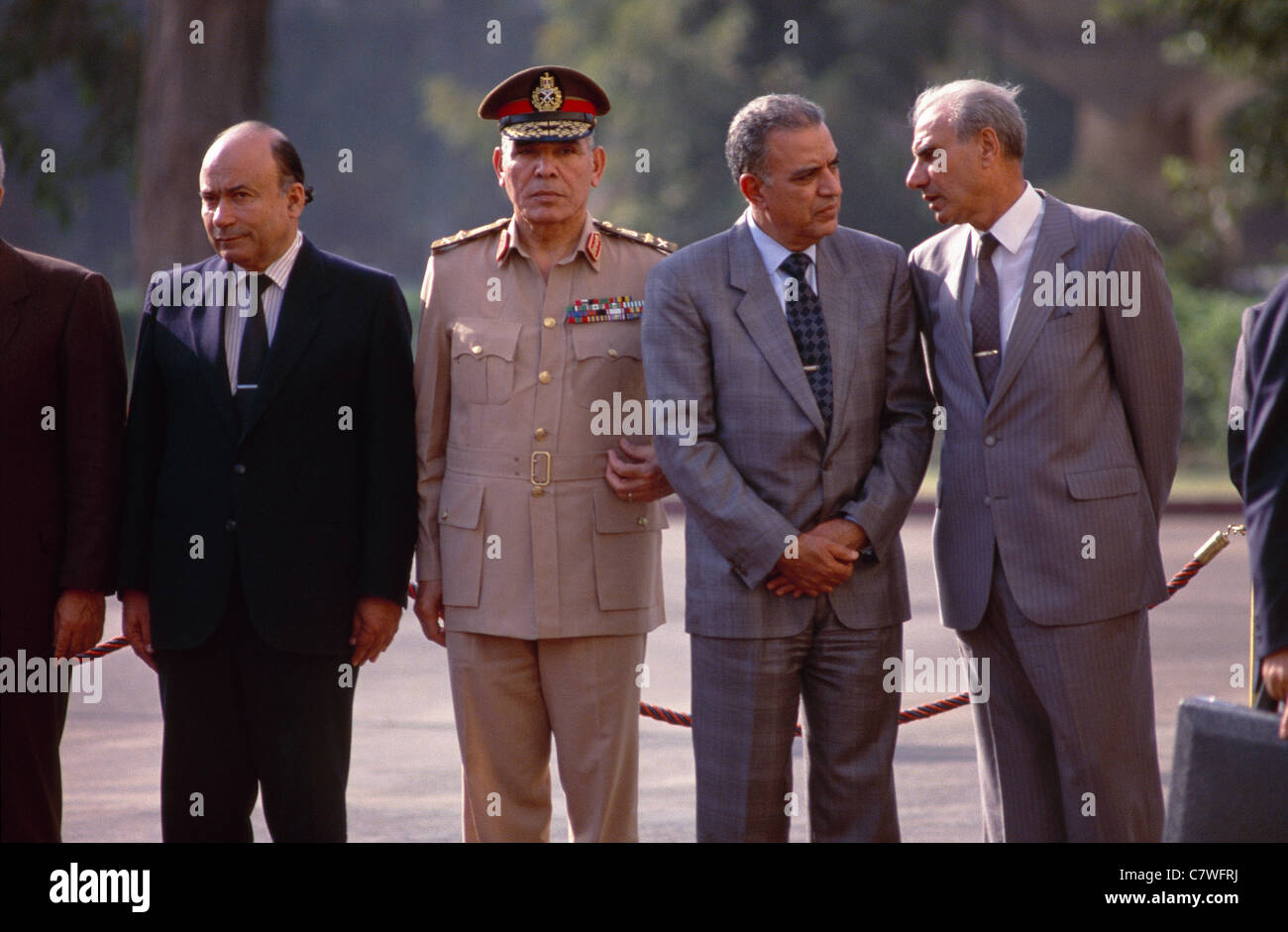 Egyptian cabinet members during the presidency of Hosni Mubarak, at an ...