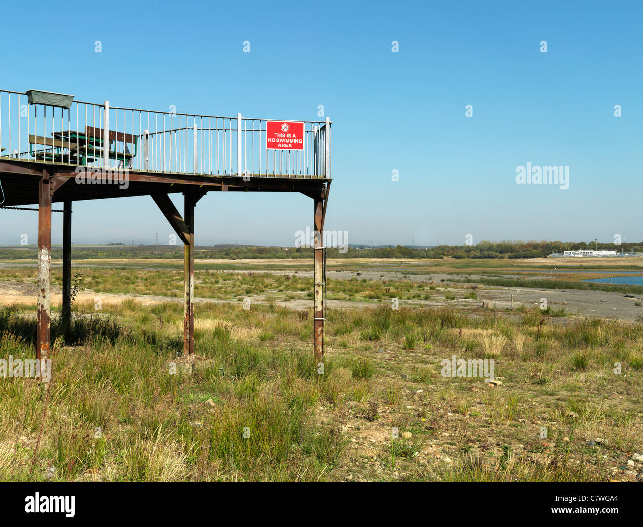 Chasewater dam with very low water Stock Photo - Alamy