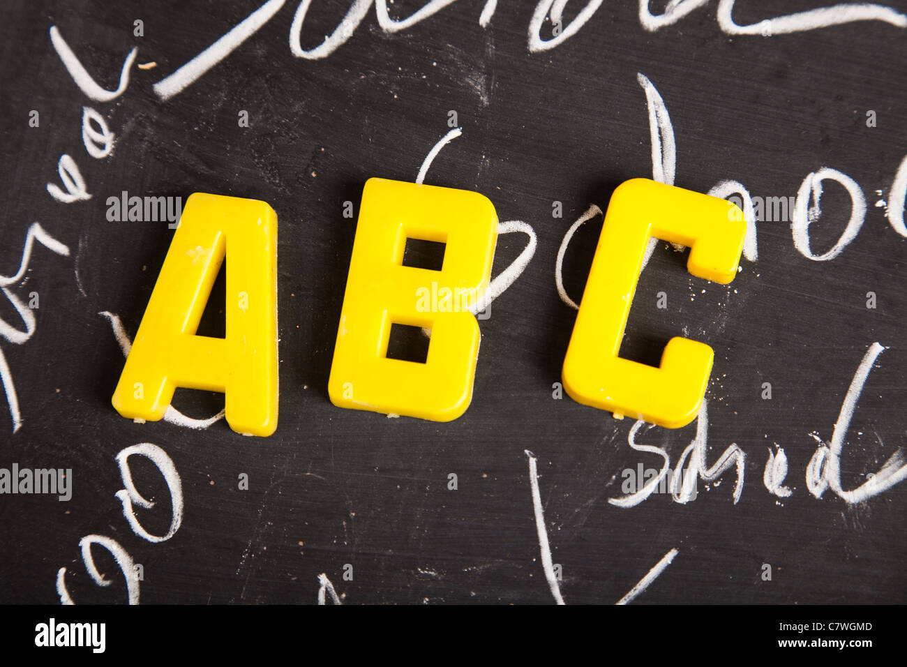 School background - letters and chalkboard Stock Photo - Alamy