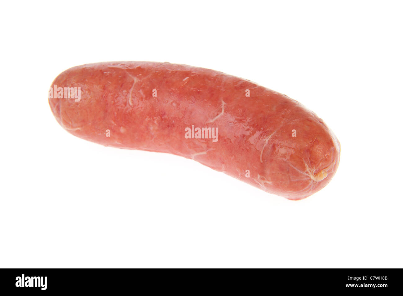 Single raw meat sausage isolated over white background Stock Photo - Alamy