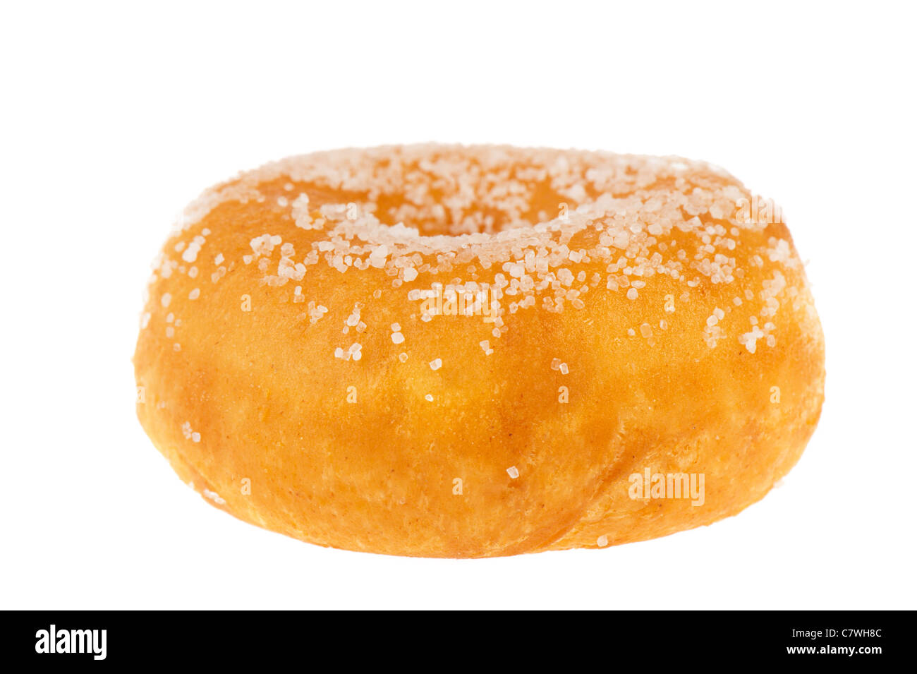 Single sugary donut isolated over white background Stock Photo - Alamy