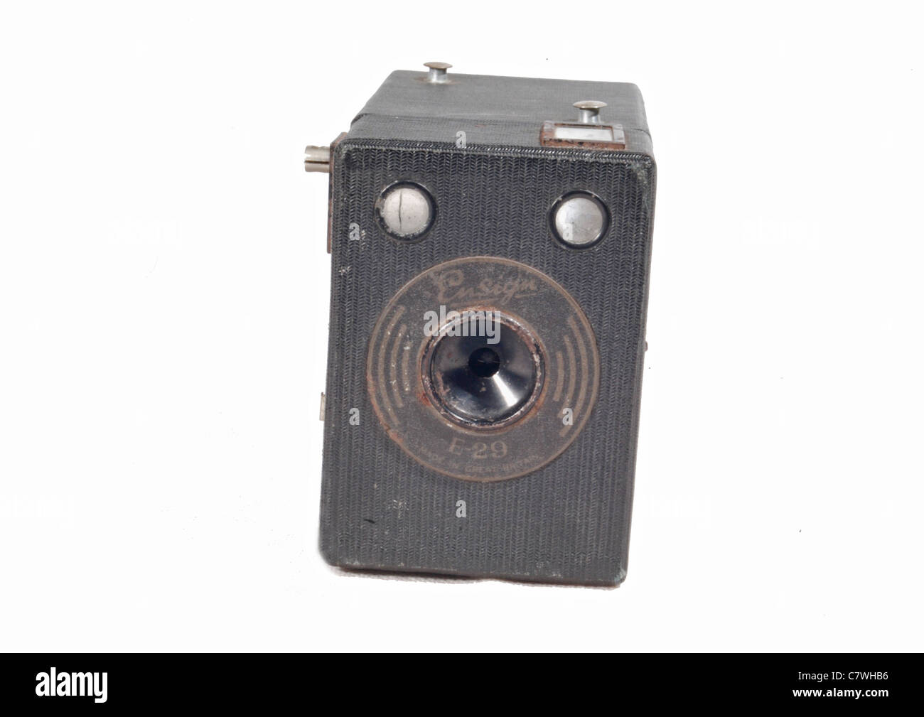 Ensign E-29 roll film camera Circa 1930 on a plain white background ...